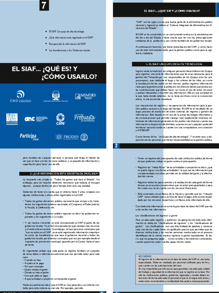 ¿Qué es el SIAF y su uso? | PDF | Negocios | Informática