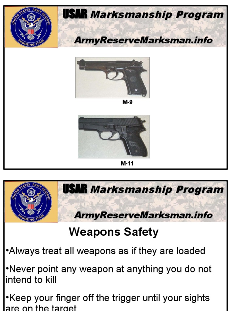 M9 Usar Pmi | PDF | Trigger (Firearms) | Handgun