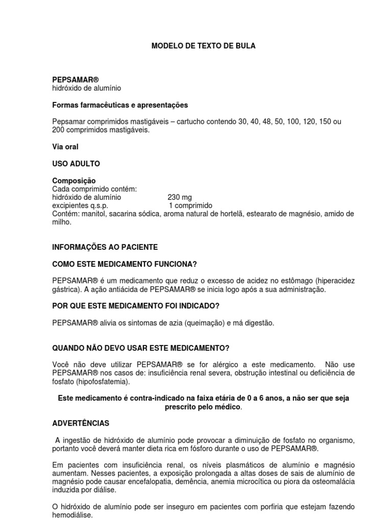 Modelo de Bula | PDF | Gravidez | Hemorroida