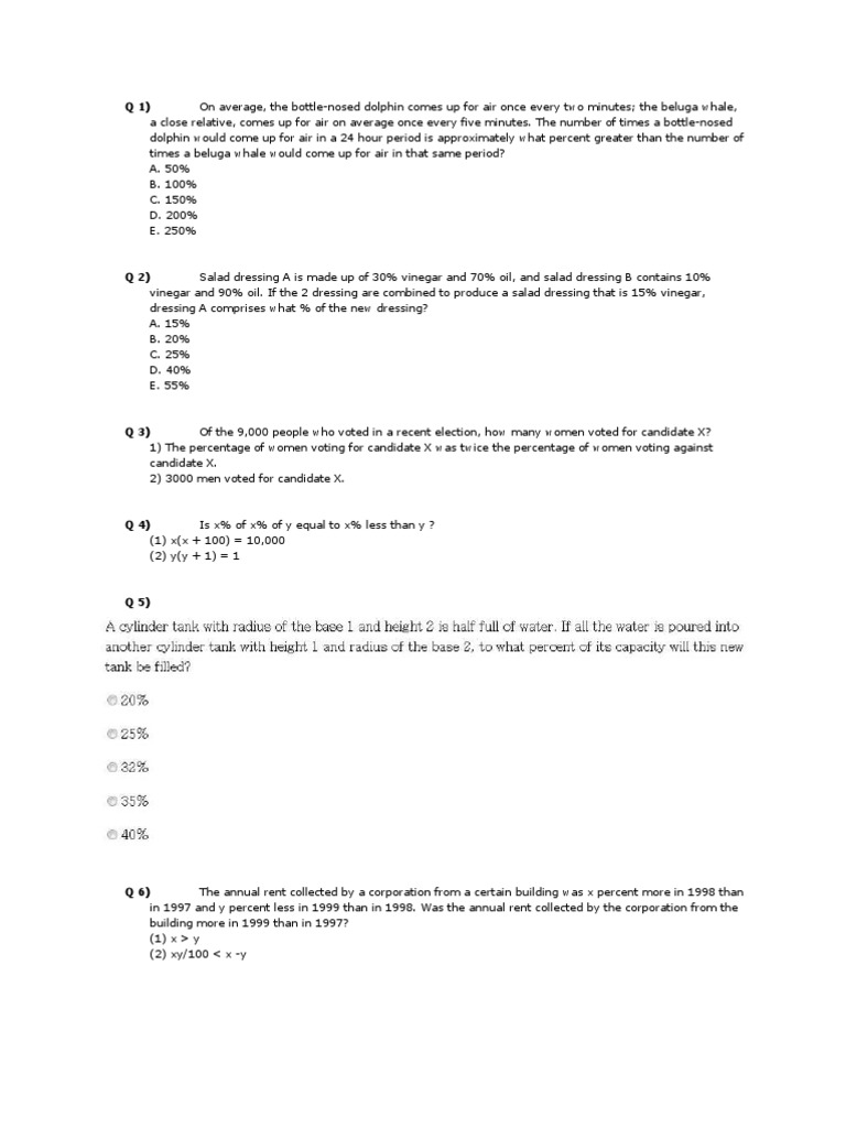 GMAT Math Practice Questions | PDF