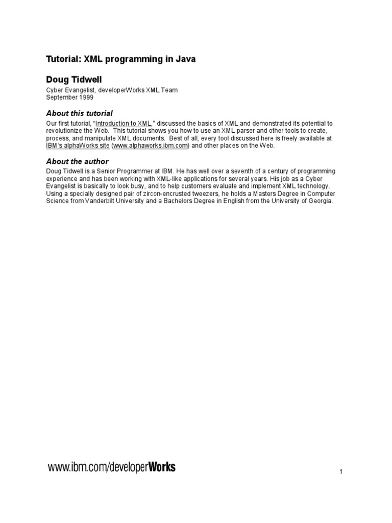 XML Programming in Java | PDF