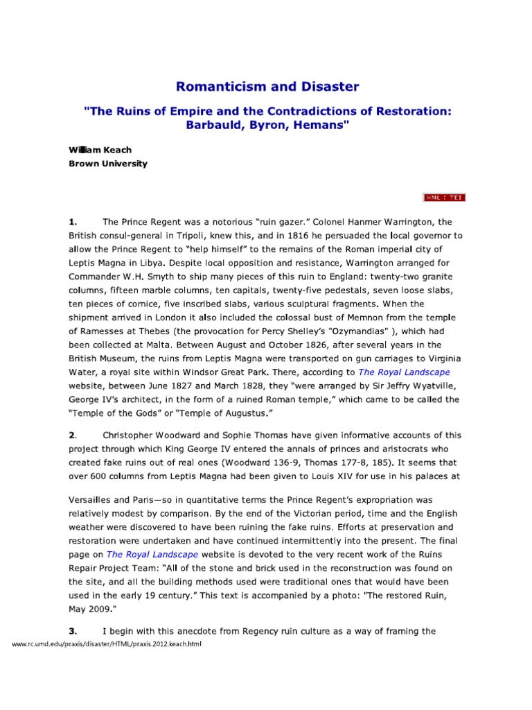 Keach - The Ruins of Empire and The Contradictions of Restoration ...