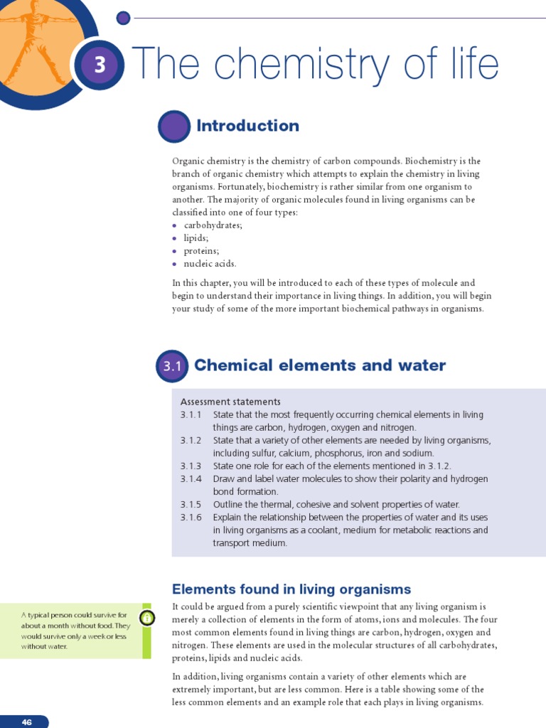 Topic 3 - The Chemistry of Life | PDF