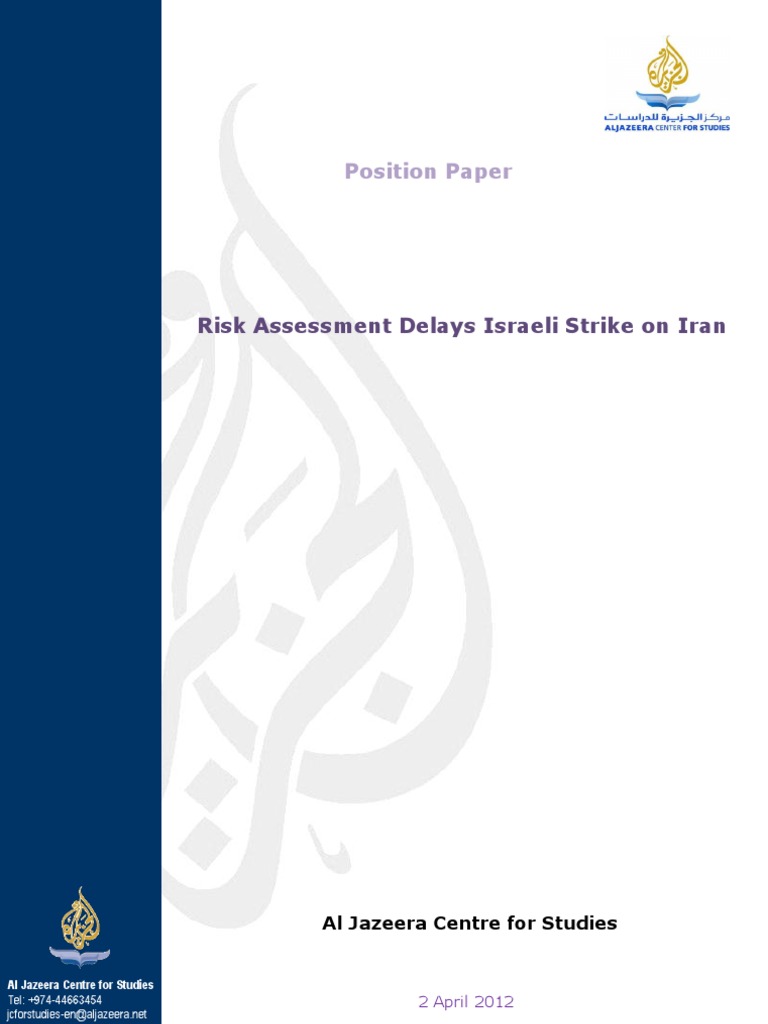 Risk Assessment Delays Israeli Strike On Iran: Position Paper | PDF ...