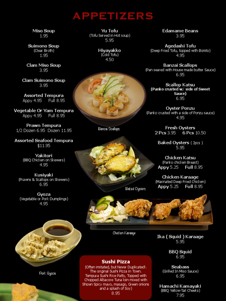 Shizen Menu Final PDF | Sushi | Food And Drink