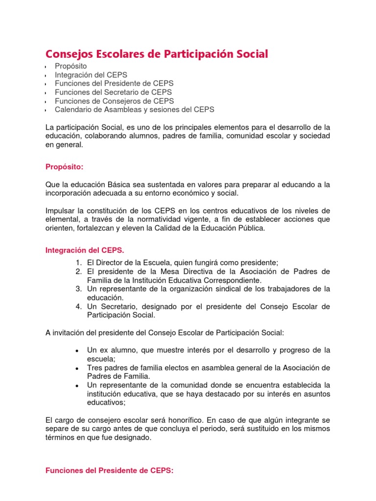 Consejos Escolares de Participación Social | PDF | Sociedad | Gobierno