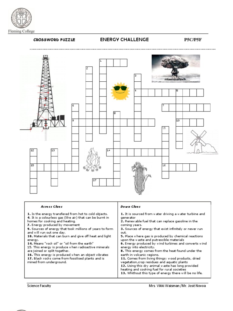 Energy Transformation Crossword | PDF | Energy Development | Fuels