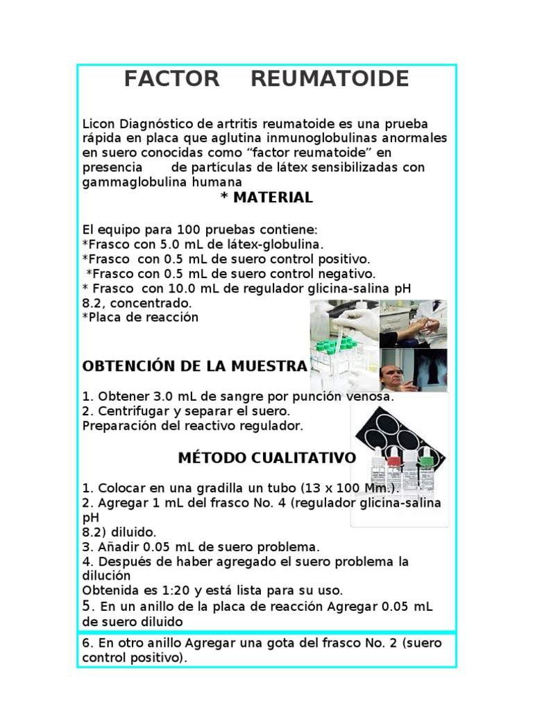 Factor Reumatoide | Ph | Medicina clínica