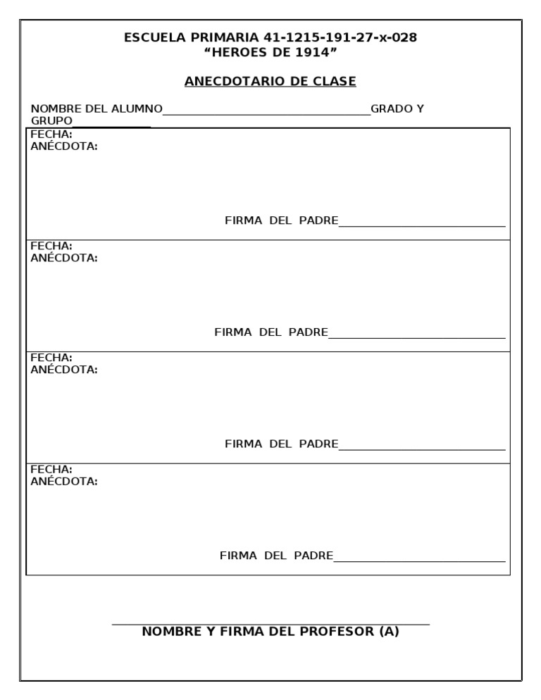 Anecdotario de Clase