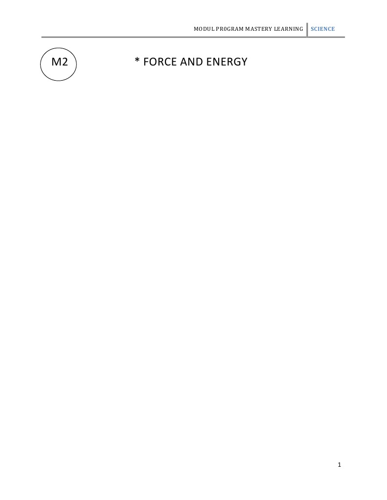 Mastery Learning in Force and Energy | PDF | Technology & Engineering