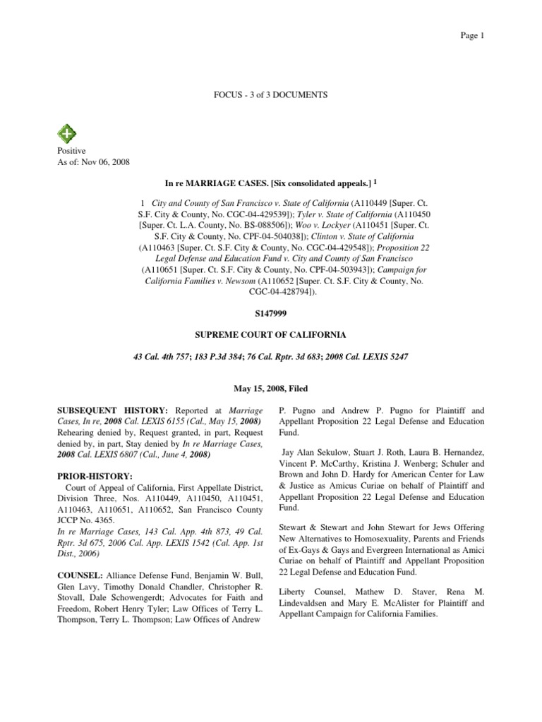 Marriage | PDF | In Re Marriage Cases | Supreme Court Of California