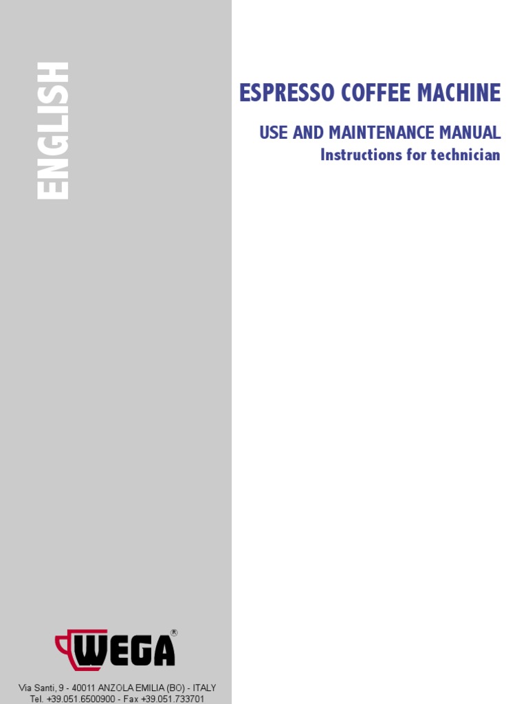 เครื่องทำกาแฟสด คู่มือ Wega Mini Nova | PDF | Sodium Chloride | Valve