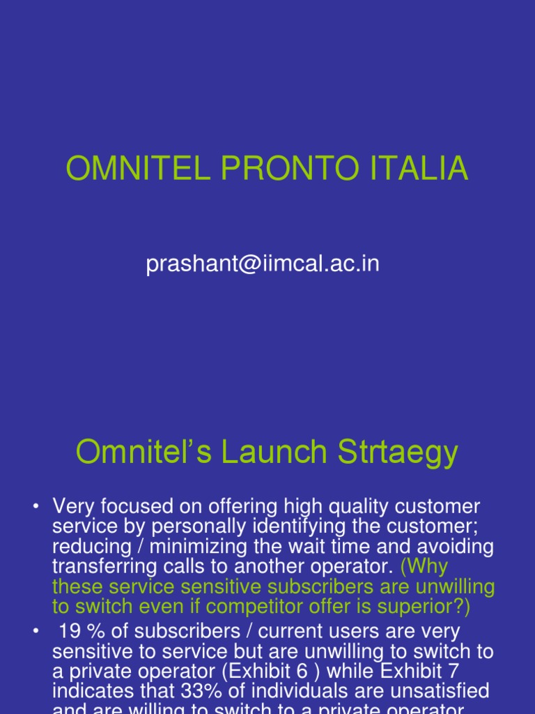 Omnitel Pronto Italia | PDF | Subsidy | Strategic Management