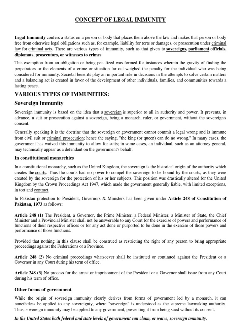 Sovereign Immunity | PDF | Sovereign Immunity In The United States ...