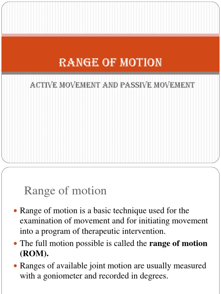 Active vs Passive Range of Motion | PDF | Muscle | Anatomical Terms Of ...