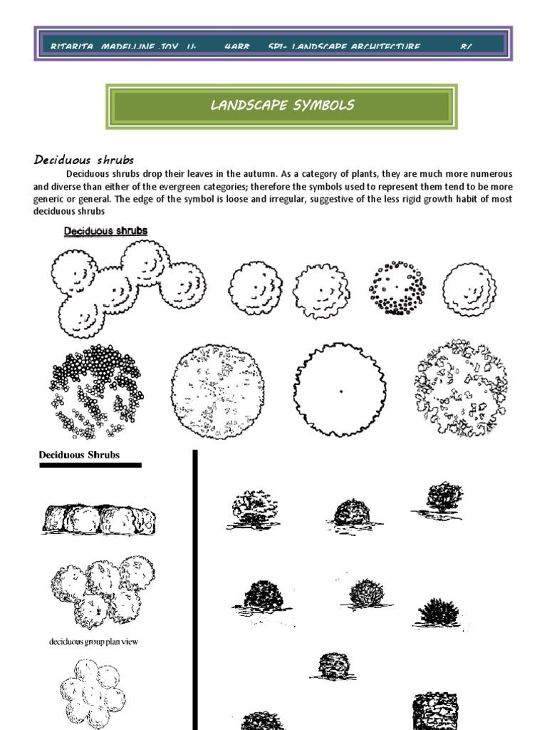 Landscape Symbols | PDF | Shrub | Trees