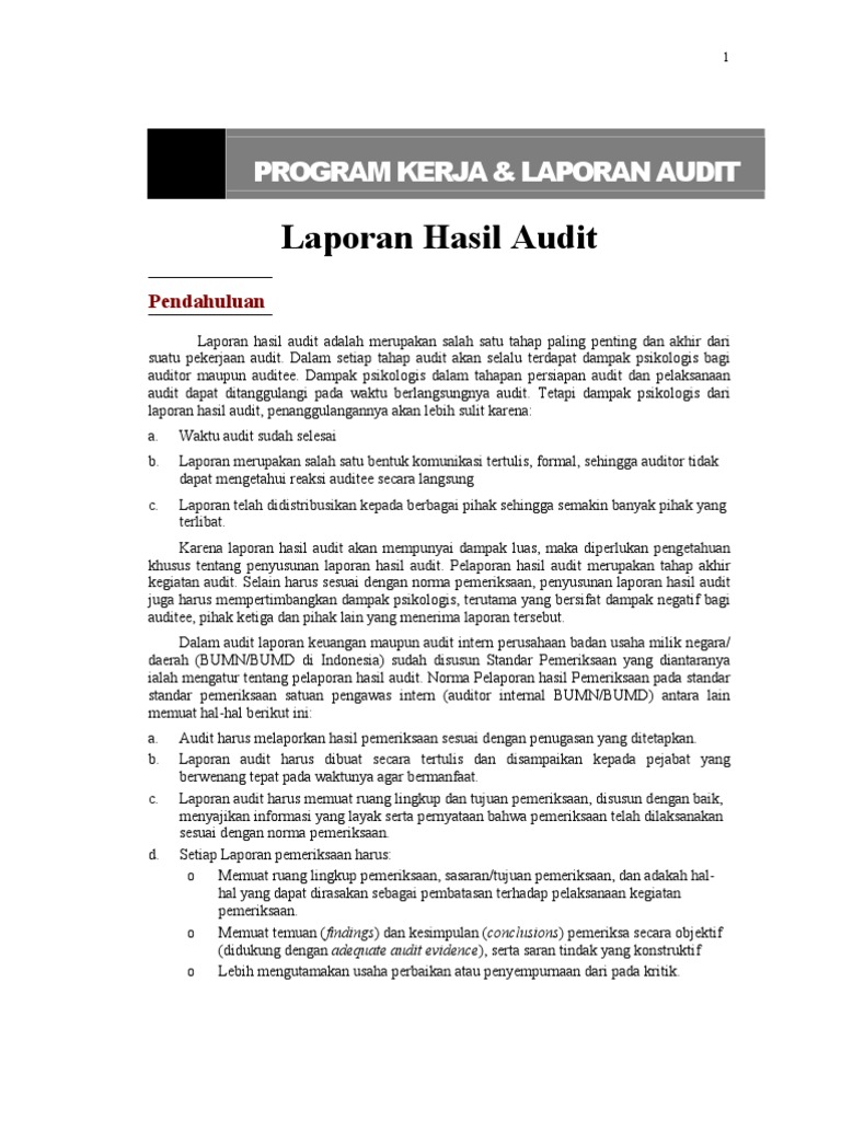 Materi Laporan Hasil Audit | PDF