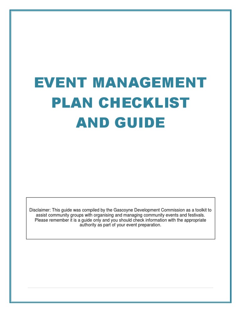 Event Management Plan - GDC Toolkit | PDF | Emergency | Incident Management