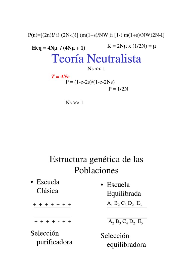 Teoría Neutralista de la Evolución Molecular | PDF | Mutación | Evolución