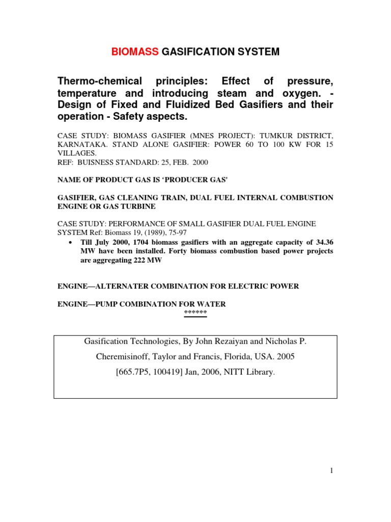Biomass Gasifier Calculation | Download Free PDF | Gasification | Biomass