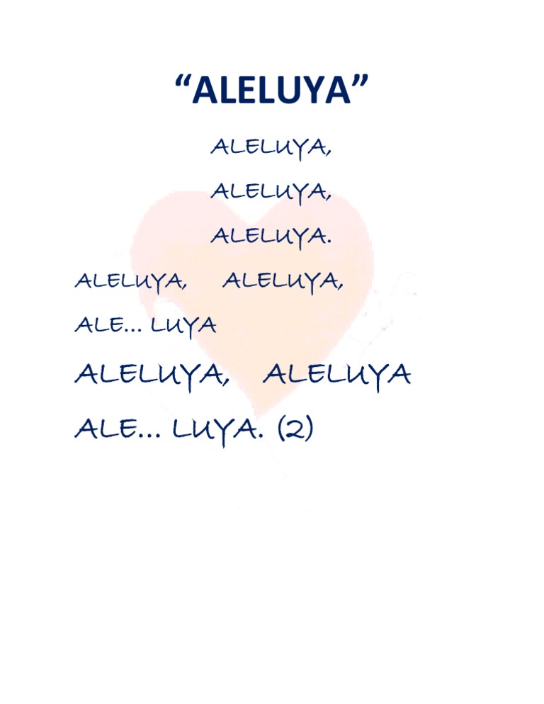 ALELUYA Solo Letra | PDF