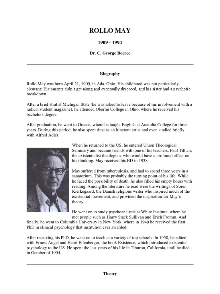 Rollo May | PDF | Eros | Existentialism