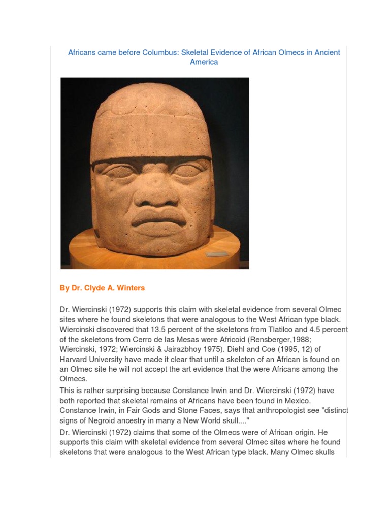 Africans Came Before Columbus: Skeletal Evidence of African Origins ...