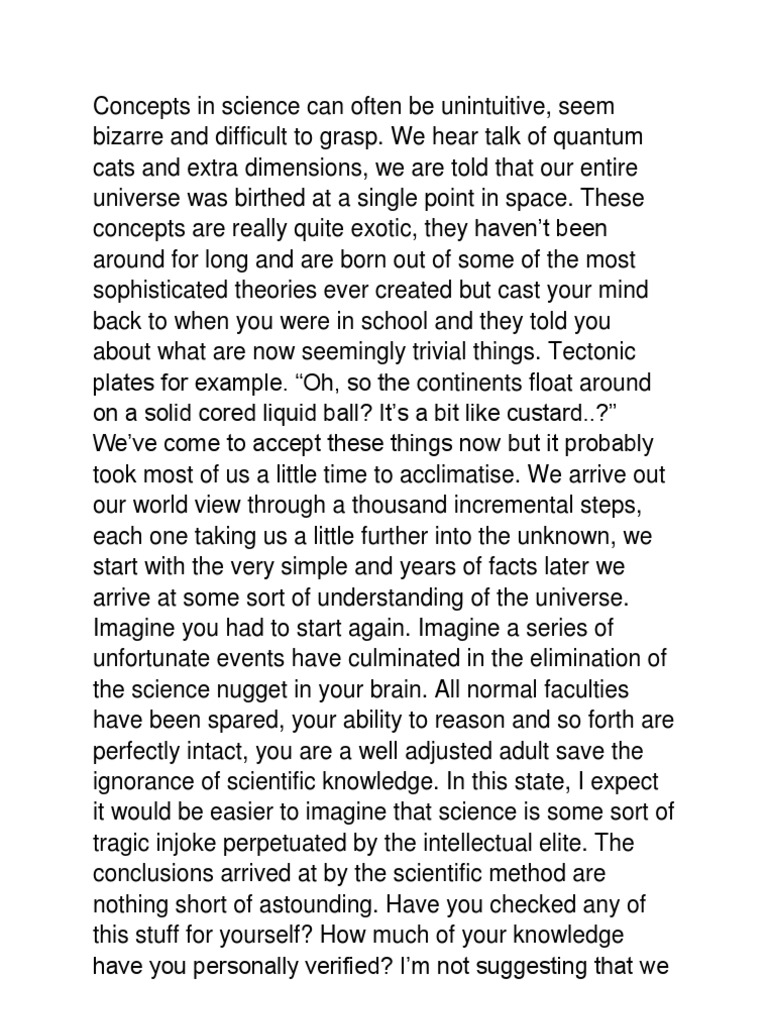 How Our Limited Perspective Can Make Science Seem Unintuitive | PDF ...