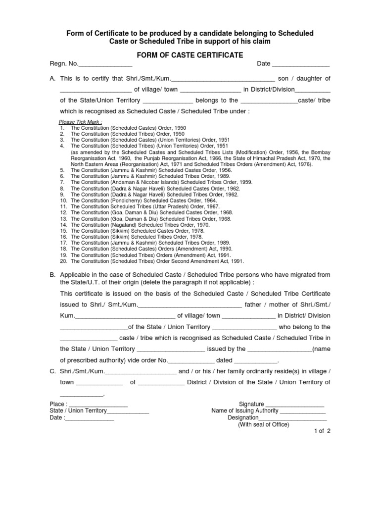 13123sc ST Certificate | PDF | Government Of India | Constitutional Law