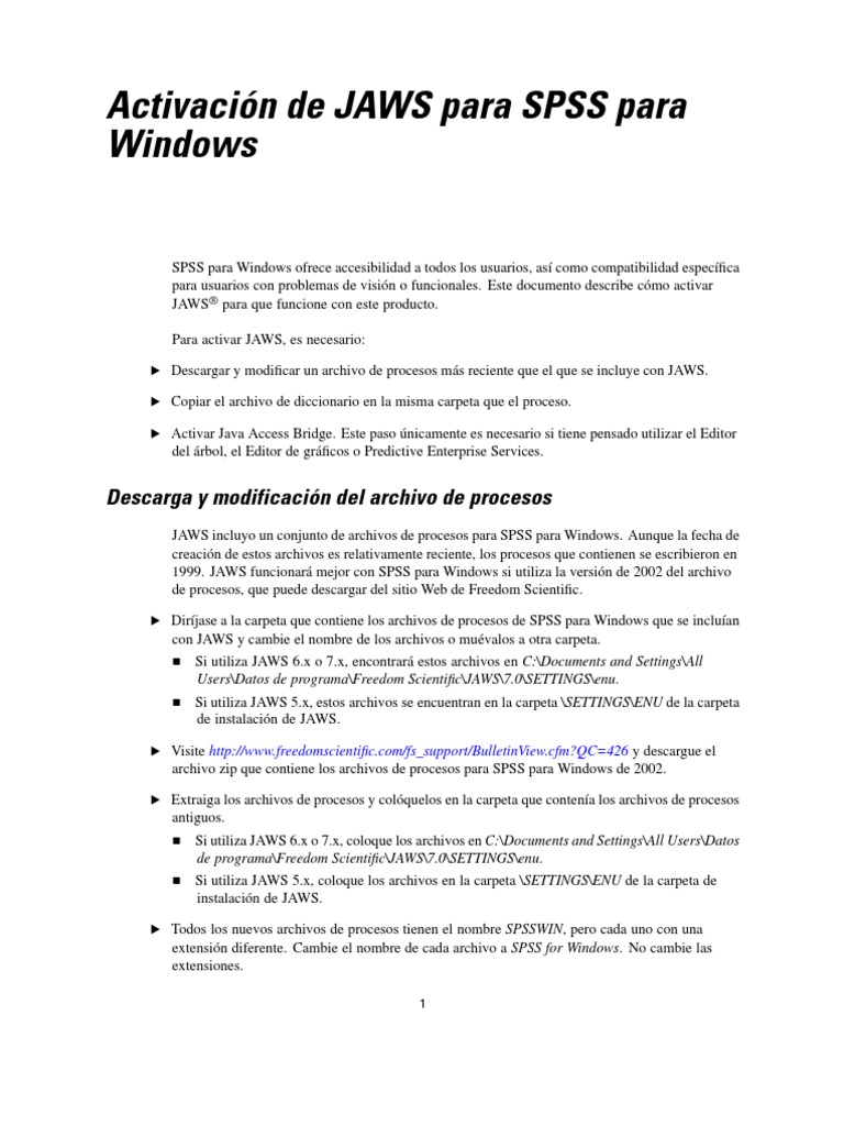 JAWS Configuration | PDF | Spss | Archivo de computadora