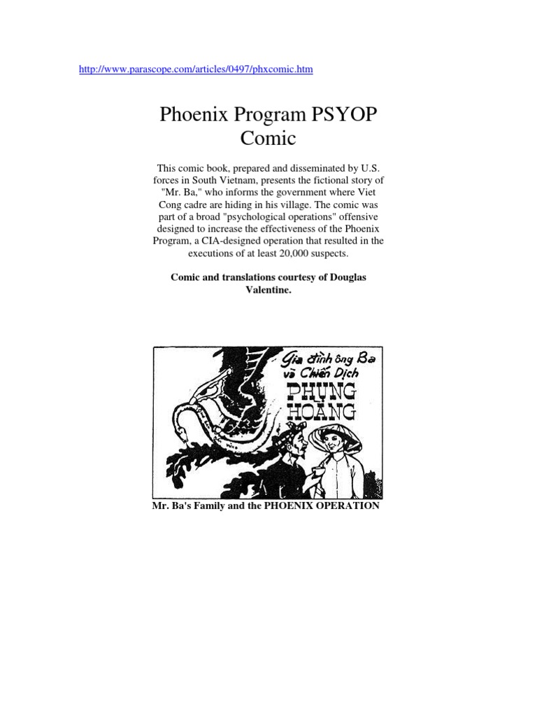 Phoenix Program Psyop Comic | PDF | Vietnam War | Cold War Conflicts