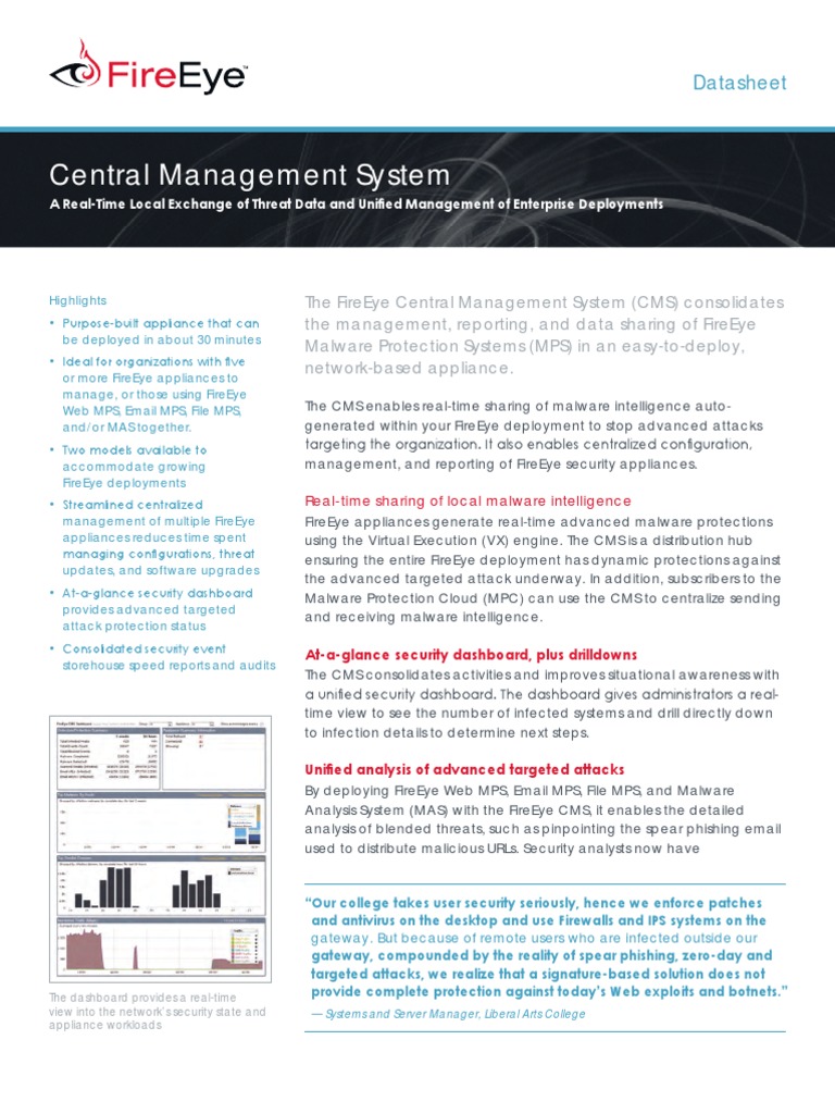 FireEye Central Management System - Next Generation Threat Protection ...