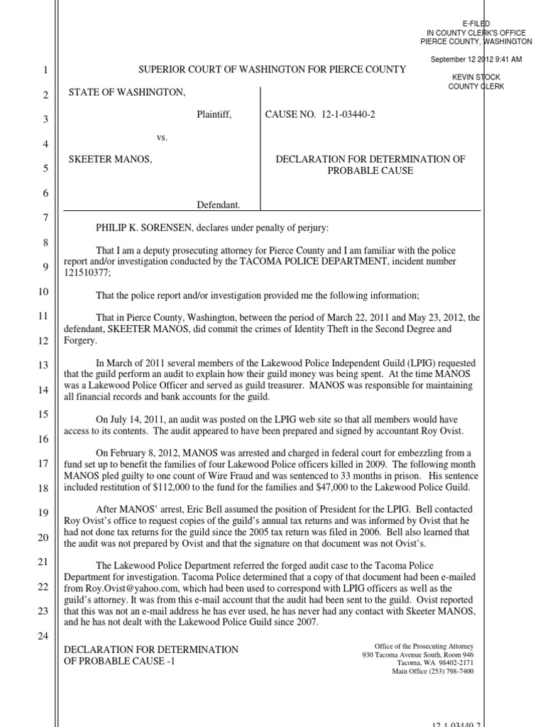 Skeeter Manos Charging Docs | PDF | Email | Law Enforcement