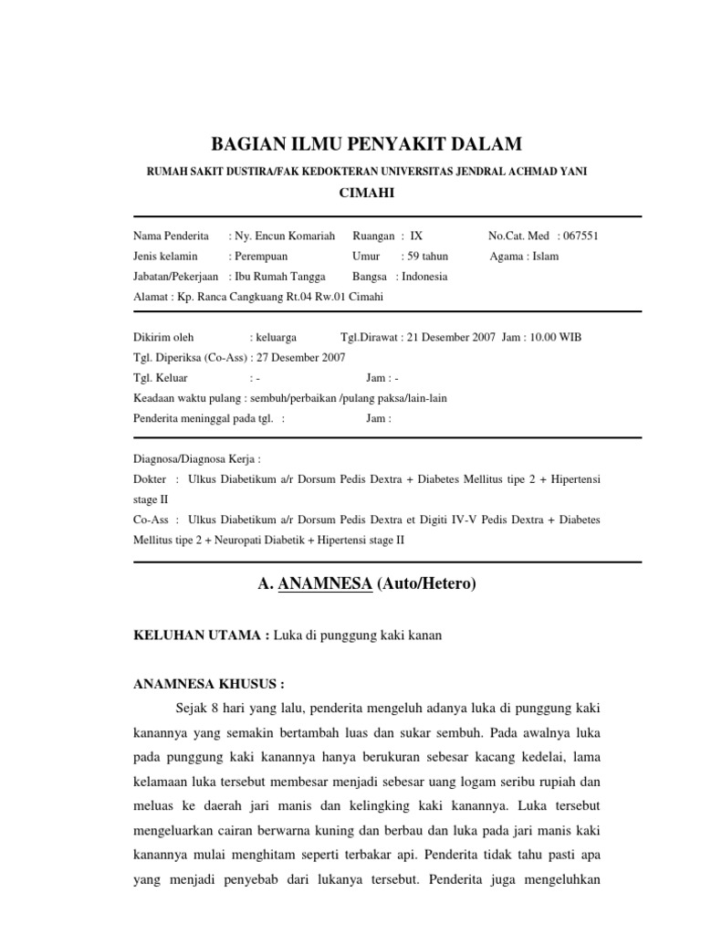 Status DM Dengan Ulkus | PDF