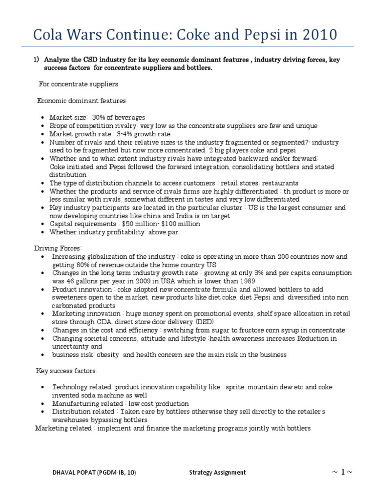 Cola War Continues | PDF | Coca Cola | Pepsi