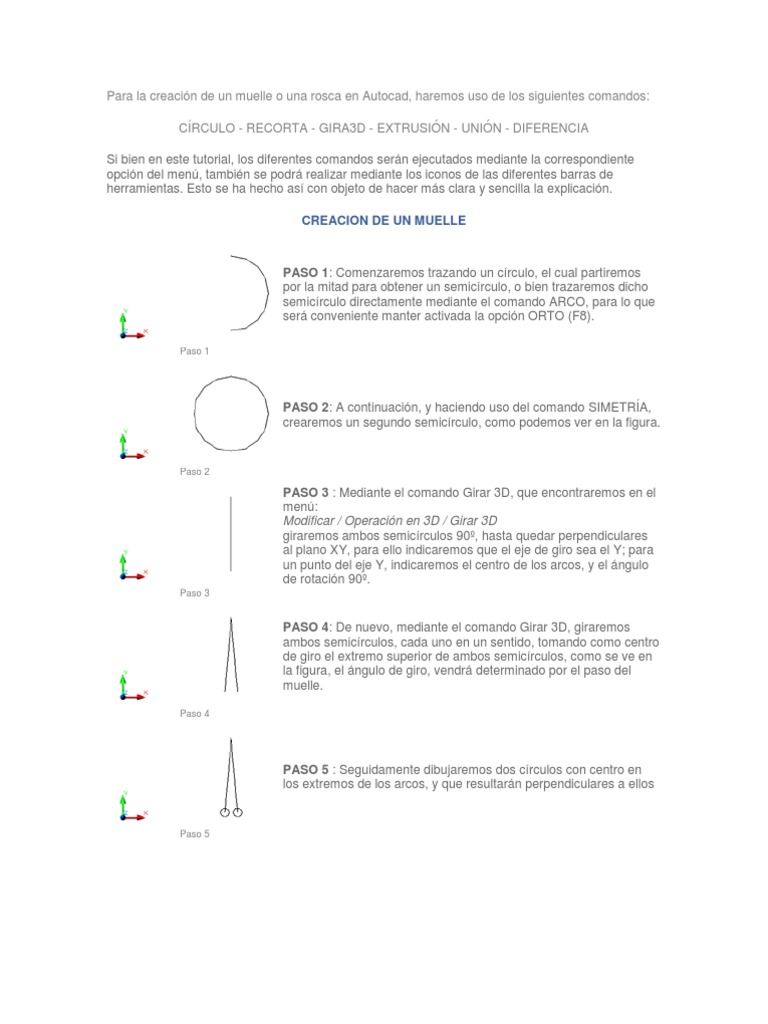 Para La Creación de Un Muelle o Una Rosca en Autocad | Descargar gratis ...