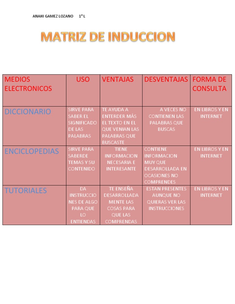 Matriz de Induccion | PDF