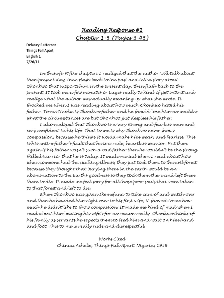 Reading Response Journal | PDF