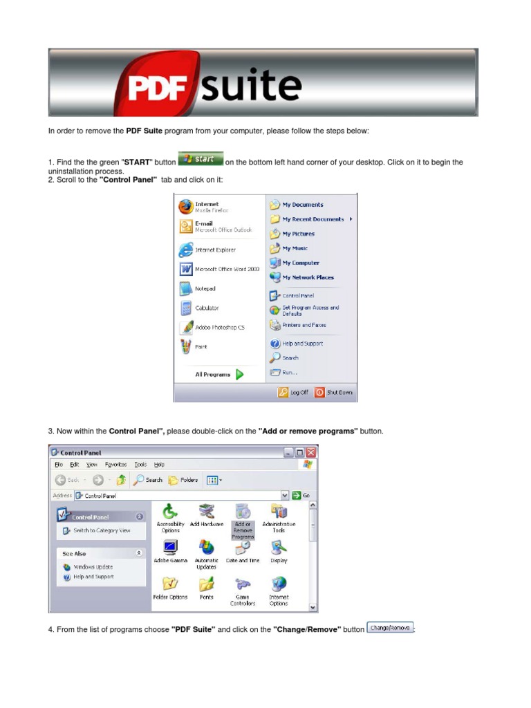 Uninstalling PDF Suite: Step-by-Step Guide | PDF | Career & Growth ...