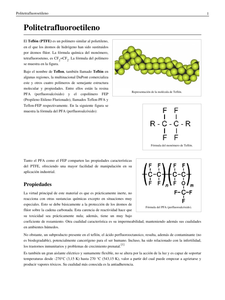 Teflon | PDF | Sustancias químicas | Materiales