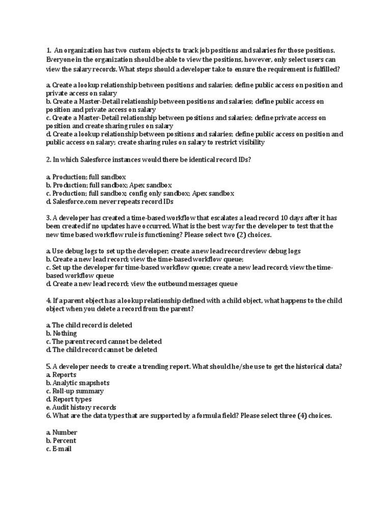 SFDC Questions Iattended | PDF | Salesforce.Com | Information Technology