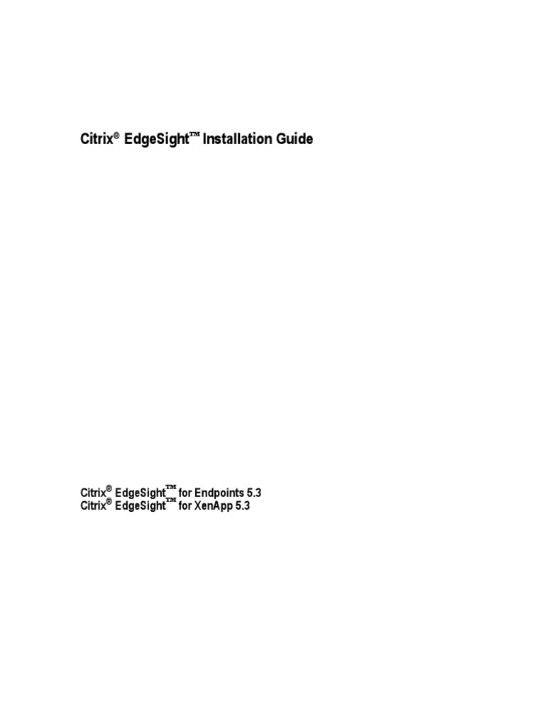 EdgeSight Install Guide | PDF | Microsoft Windows | Web Server