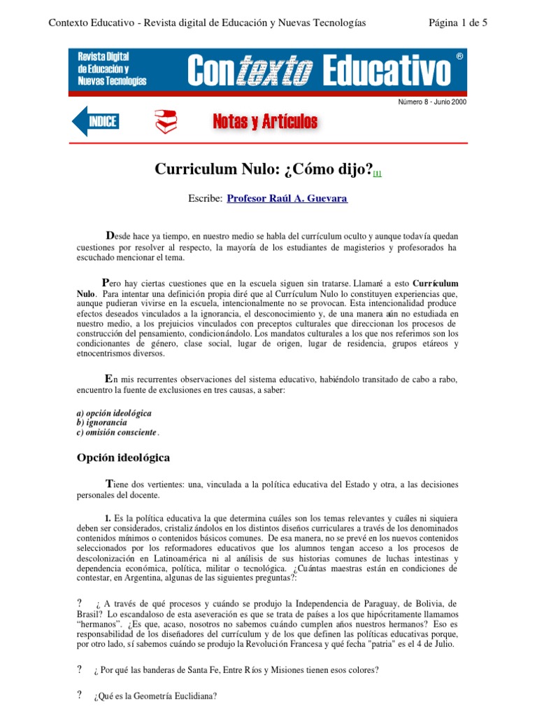 Curriculum Nulo | PDF | Jardín de infancia | Plan de estudios