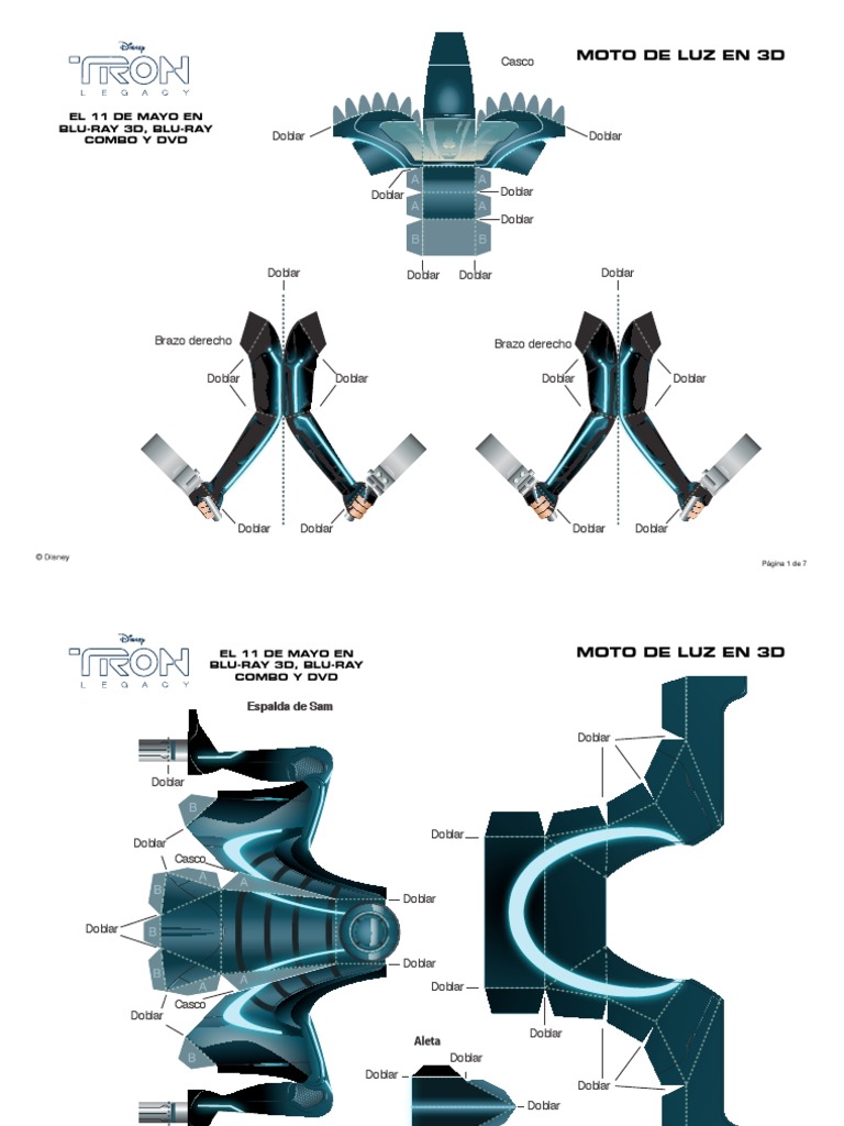 Moto de Luz Tron en Papercraft | PDF | Motocicleta | Science