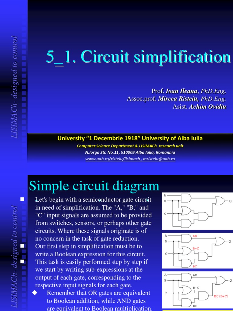 Circuit Simplification with Boolean Algebra | PDF | Boolean Algebra ...