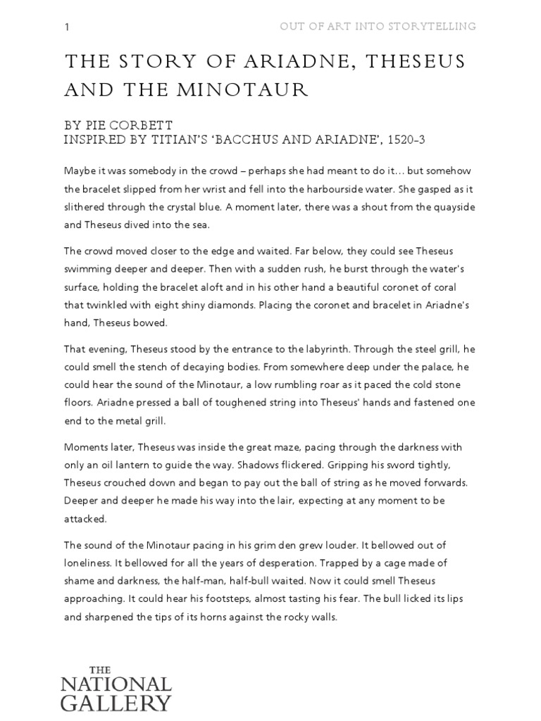 The Story Of Ariadne Theseus Minotaur Minotaur Theseus 