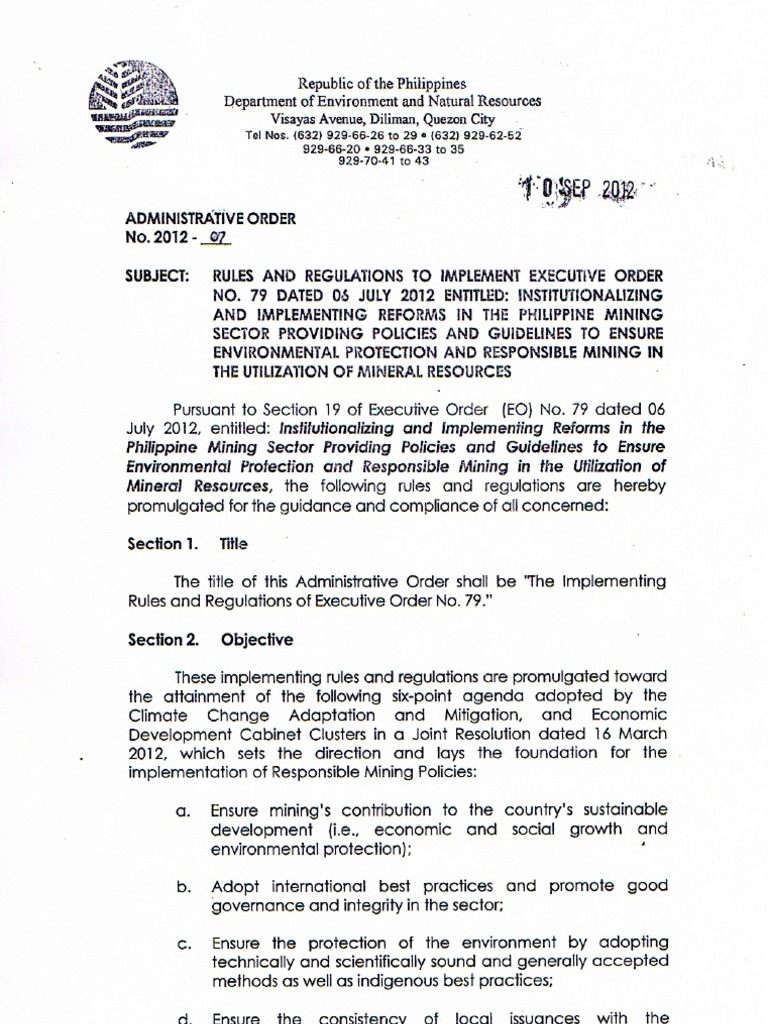 Executive Order 79: Implementing Rules and Regulations (IRR) | PDF ...