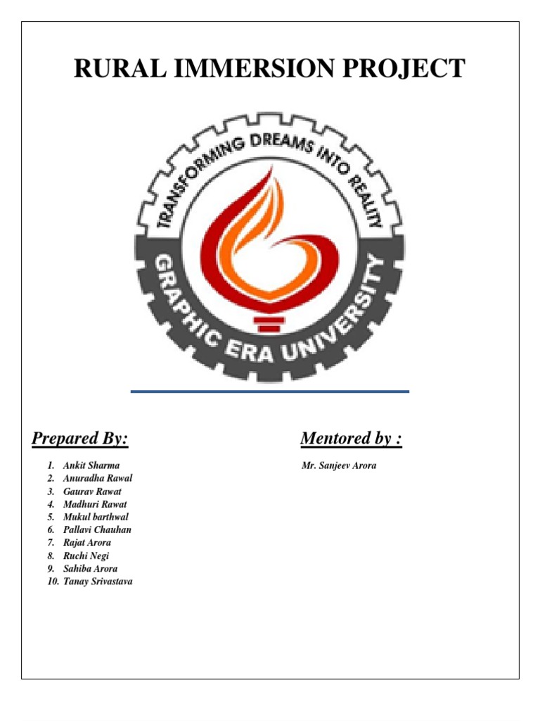 Rural Immersion Project in Dehradun | PDF | Health Facility | Agriculture