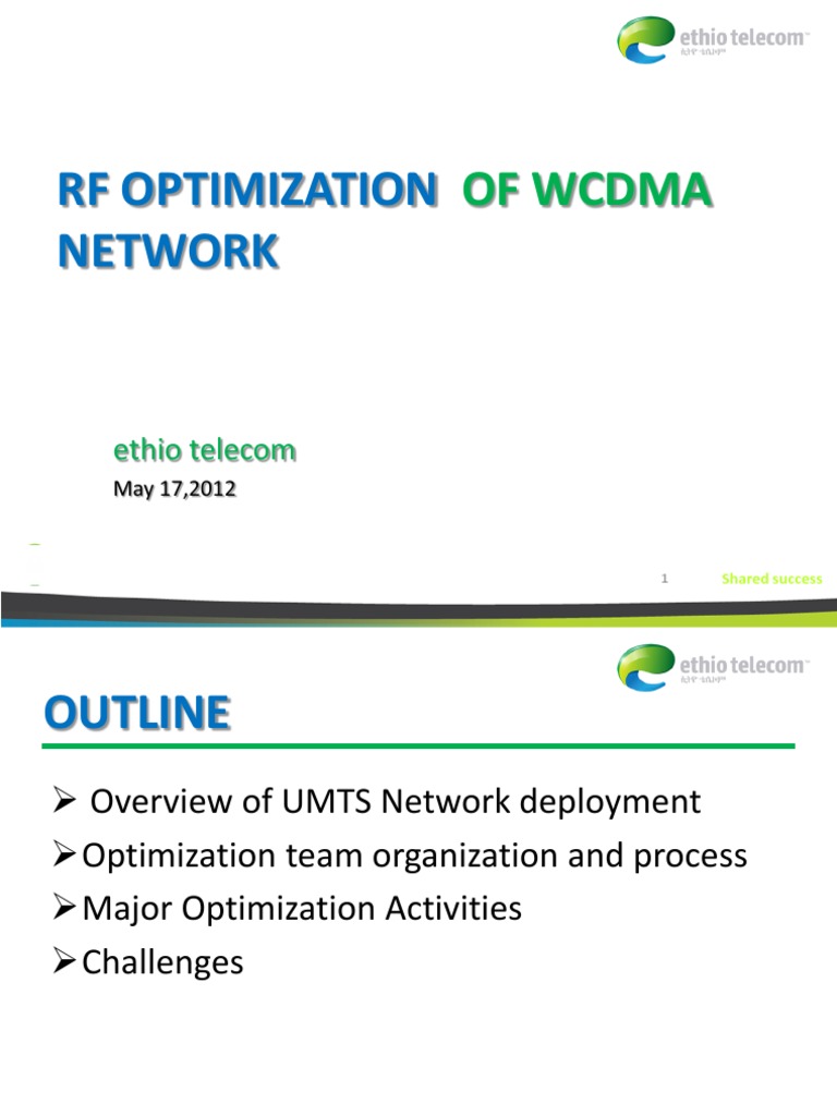 Ethio Telecom WCDMA Network Optimization | PDF | Business