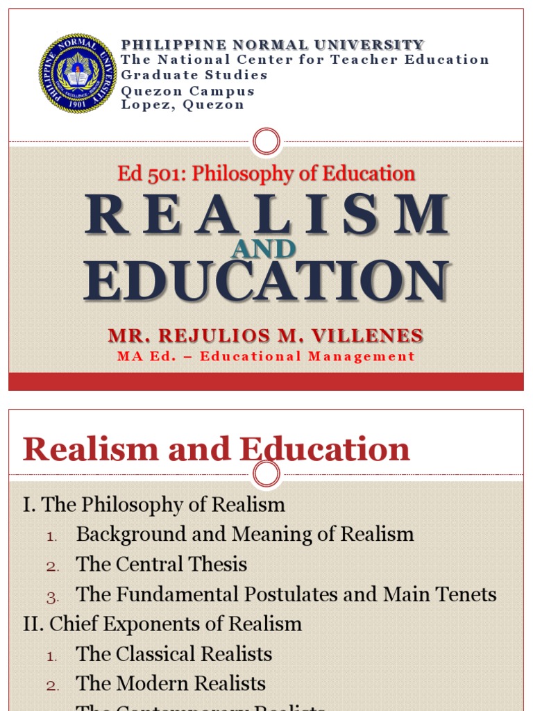Realism and Education | Philosophical Realism | Reality